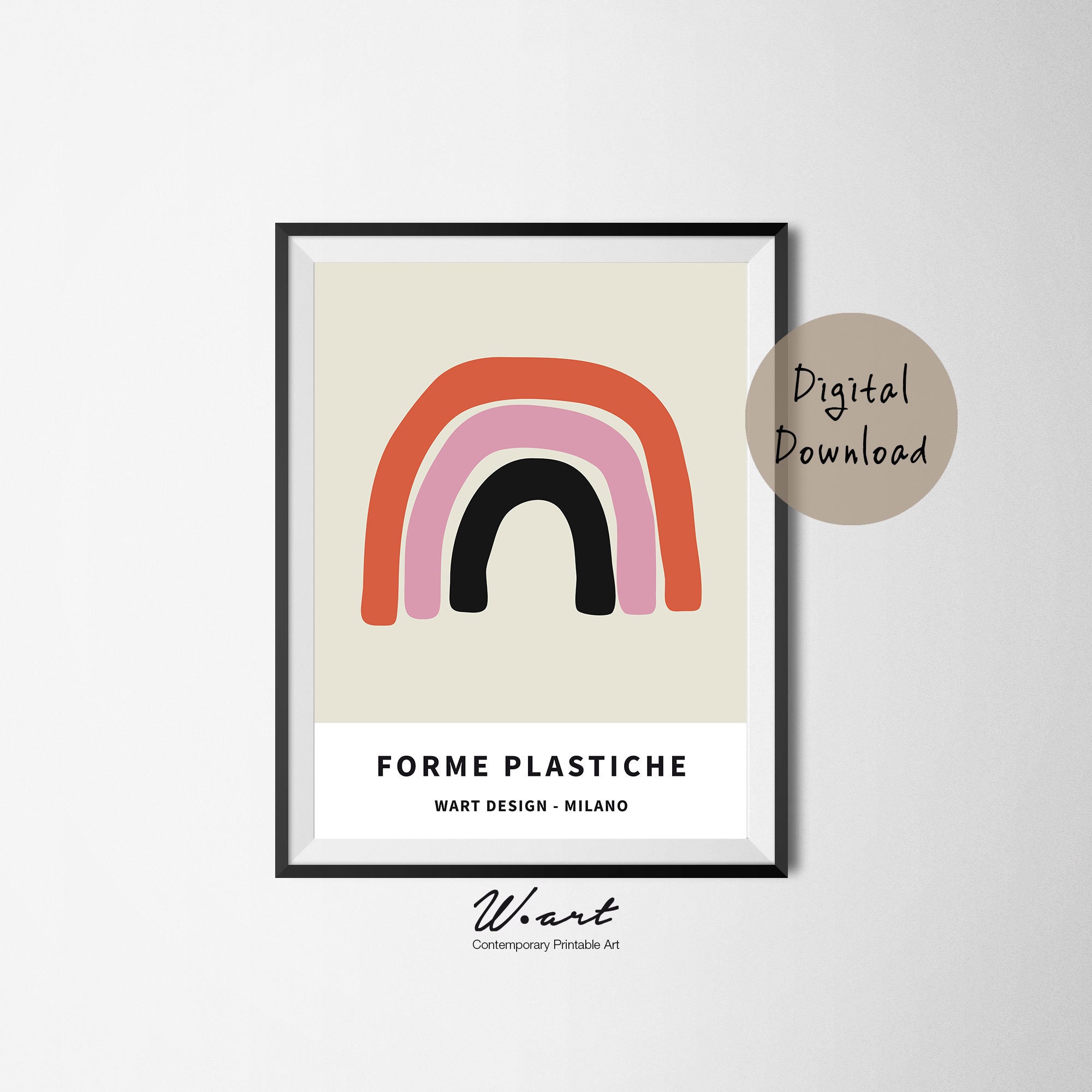 Mid Century Rainbow Downloadable Print Bohemian Modern | Etsy