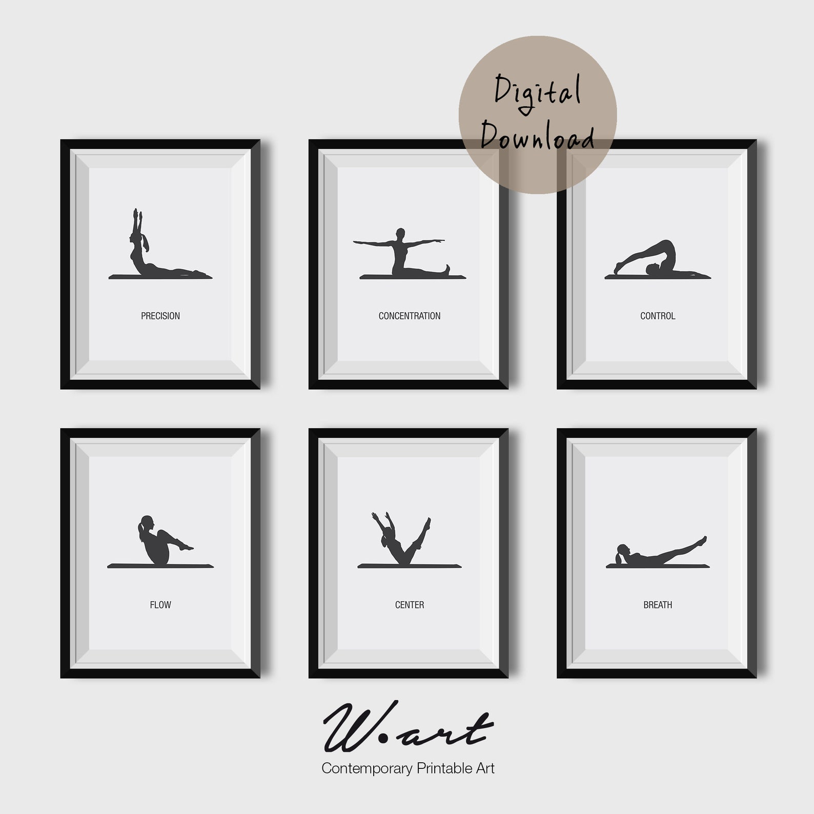 PILATES POSTER Set of 6 Pilates Poster Pilates Art Print - Etsy