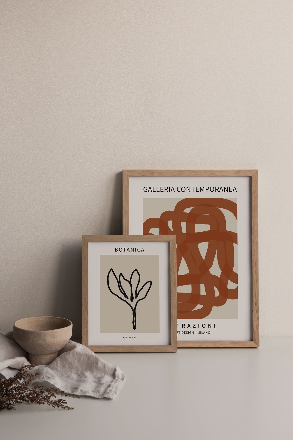Burnt Orange Abstract Line Art Print, Mid Century Modern (downloadable ...