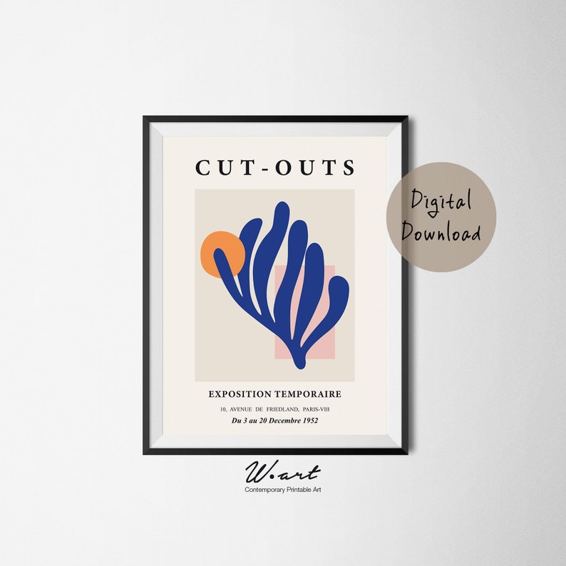CUT OUTS Downloadable Print French Mid Century Print Digital - Etsy