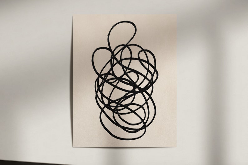 Abstract Black Lines Printable Wall Art Abstract Line Drawing - Etsy