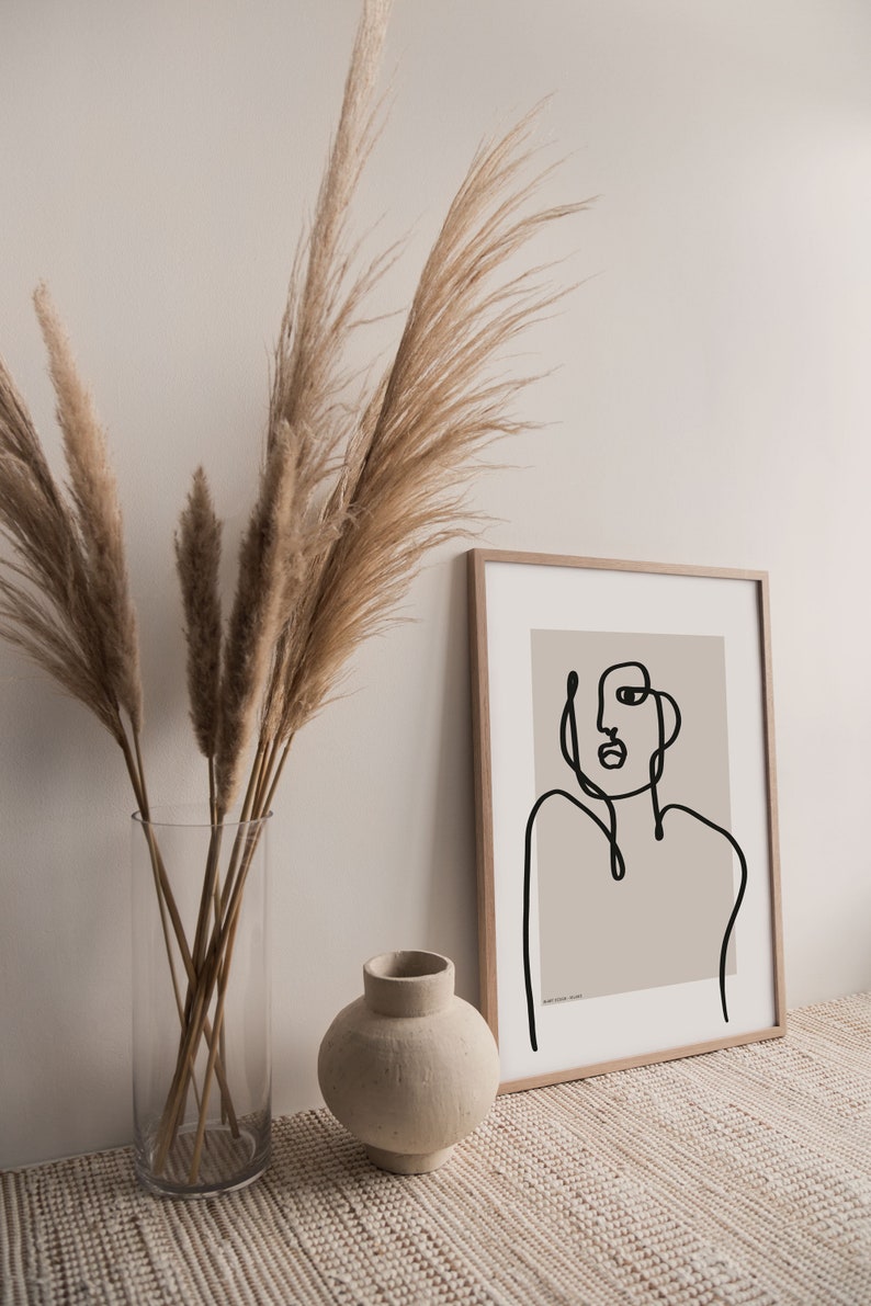 Abstract Female Line Art Digital Download Continuous Line | Etsy