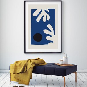 Blue Abstract Downloadable Print, Matisse Print, Mid Century Modern Art ...
