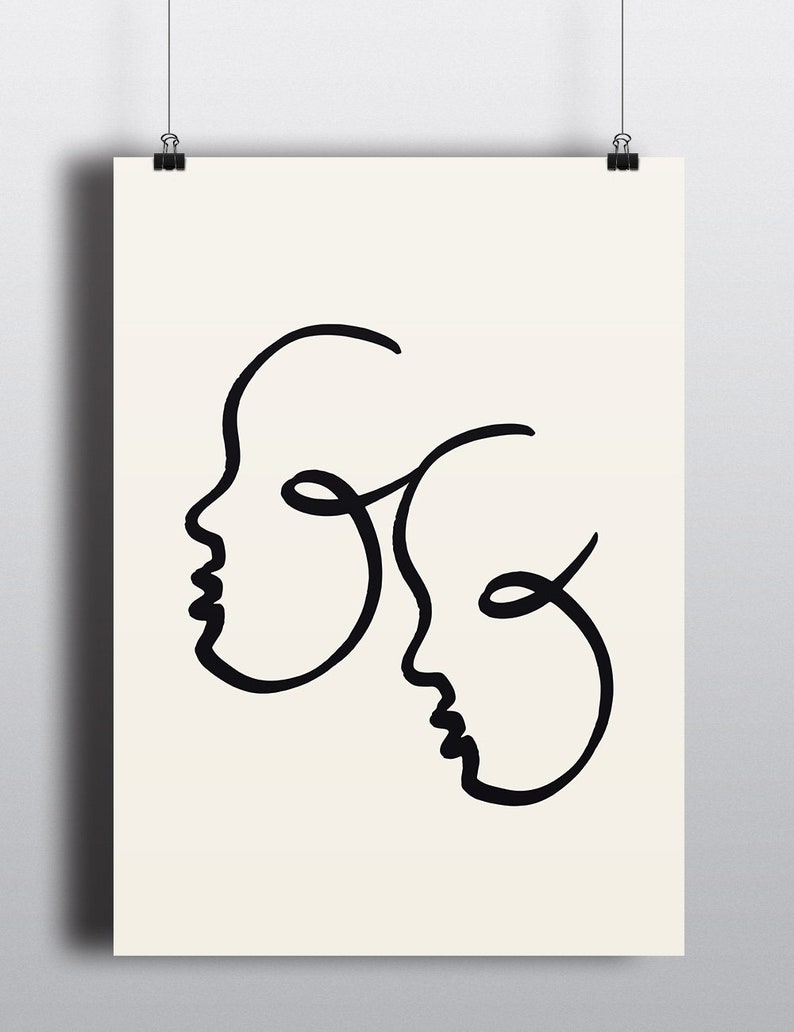 One Line Art Printable minimal Line Art One Line Drawing | Etsy