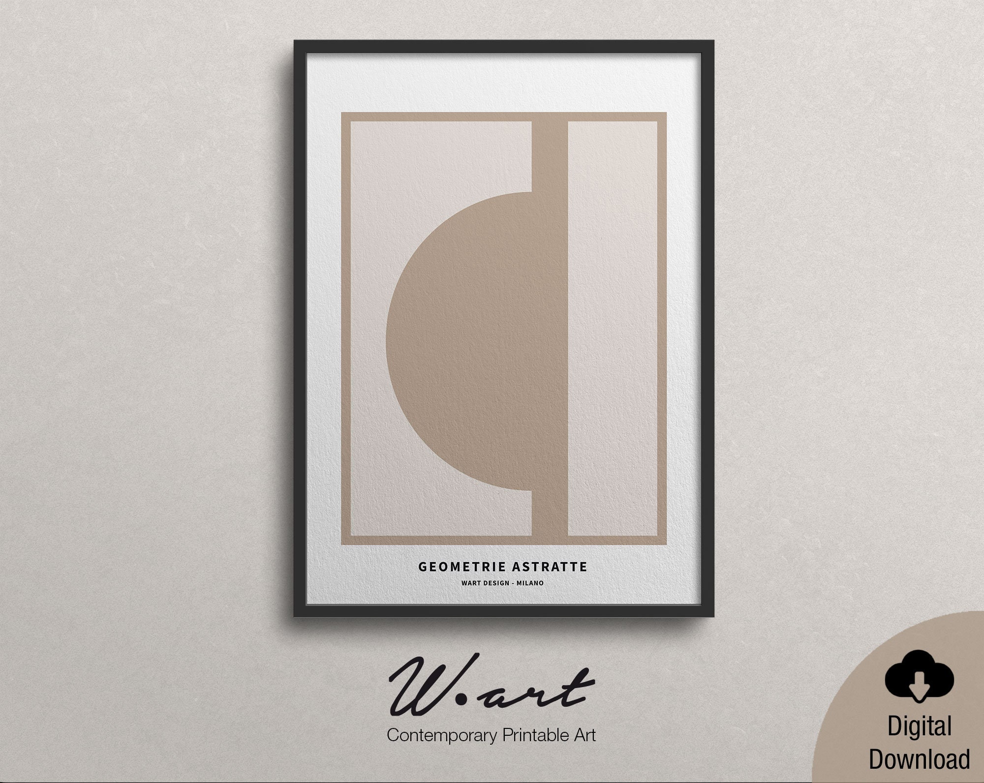 Mid Century Modern Exhibition Poster Digital Download, Neutral Colors ...