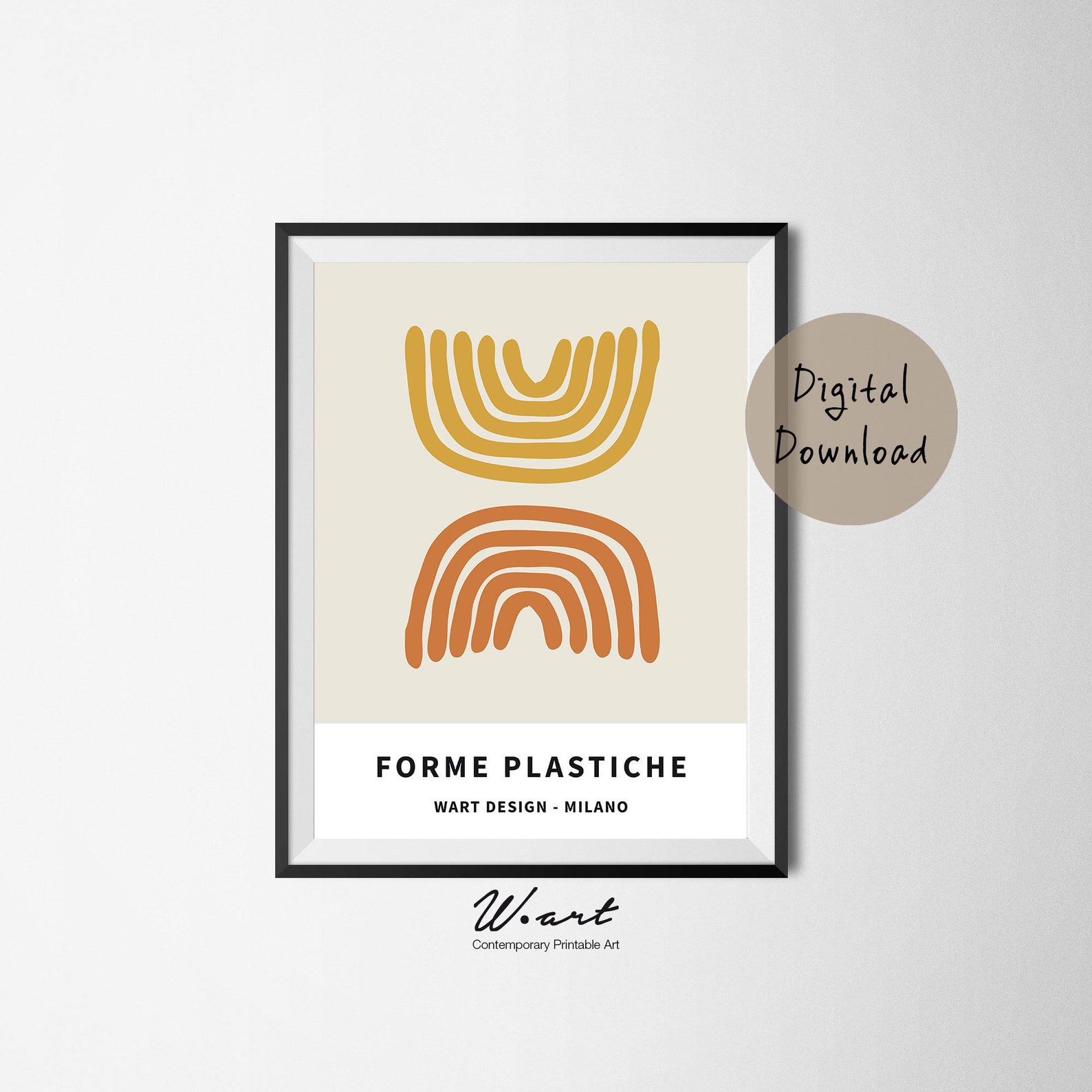 Italian Exhibition Poster Digital Download, Mid Century Modern Abstract ...