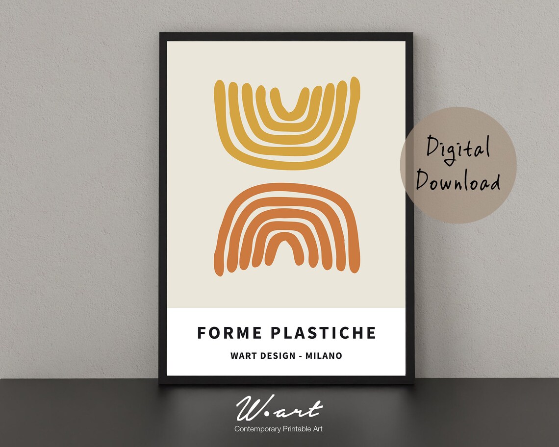 Italian Exhibition Poster Digital Download, Mid Century Modern Abstract ...