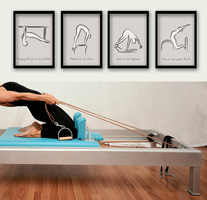 Pilates Print Set of 4 Pilates Posters Pilates Art Pilates - Etsy