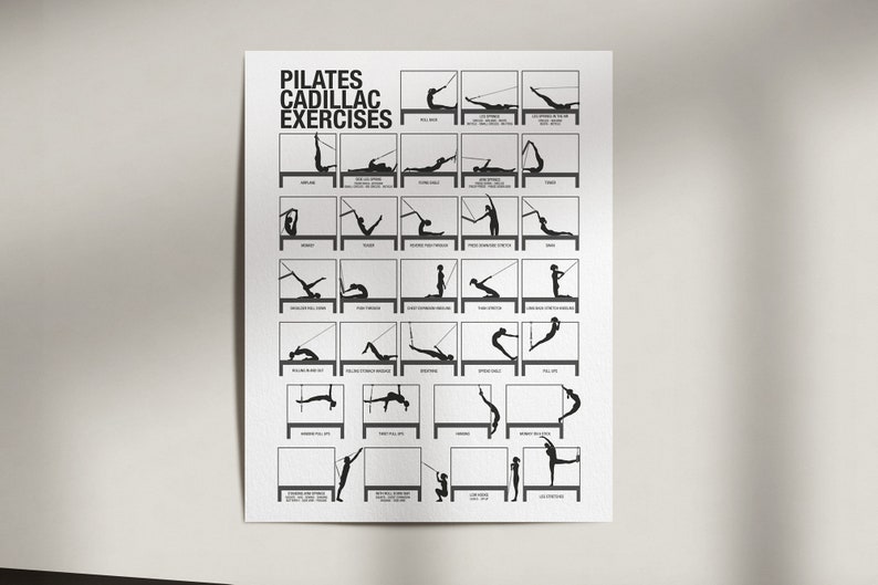 PILATES CADILLAC Exercises Chart Digital Download Pilates - Etsy PILATES CADILLAC Exercises Chart Digital Download Pilates - Etsy