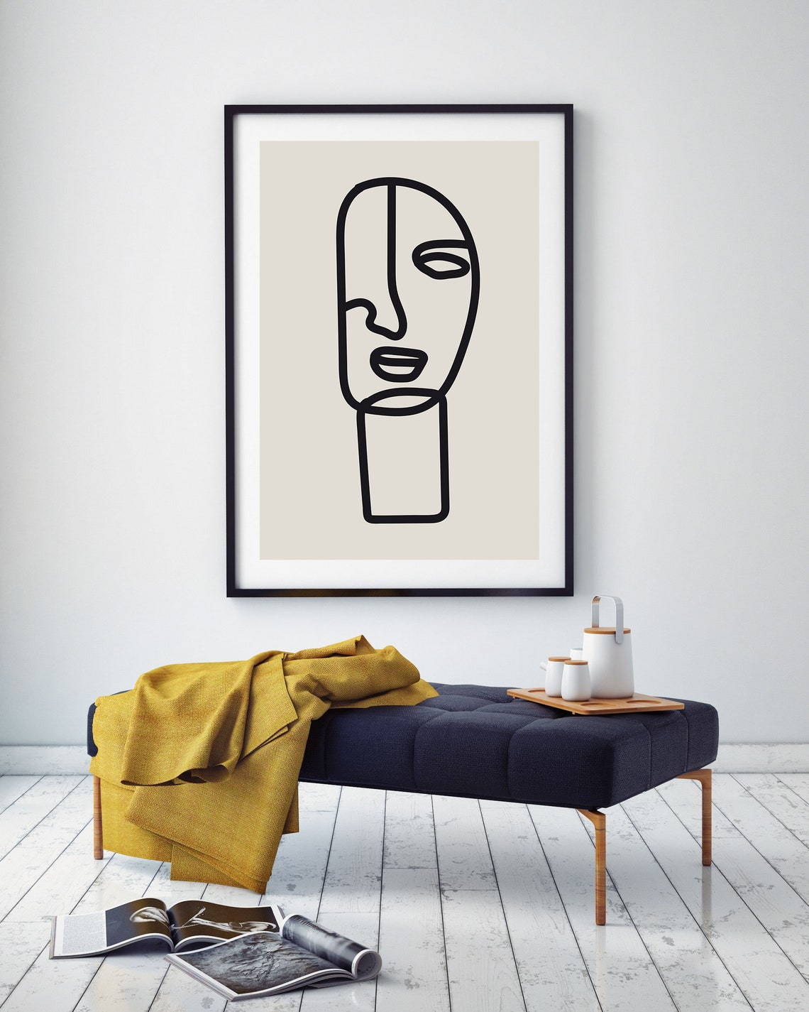 One Line Drawing, Line Art Print, Abstract Line Art, Abstract Face ...