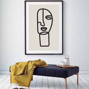 One Line Drawing, Line Art Print, Abstract Line Art, Abstract Face ...