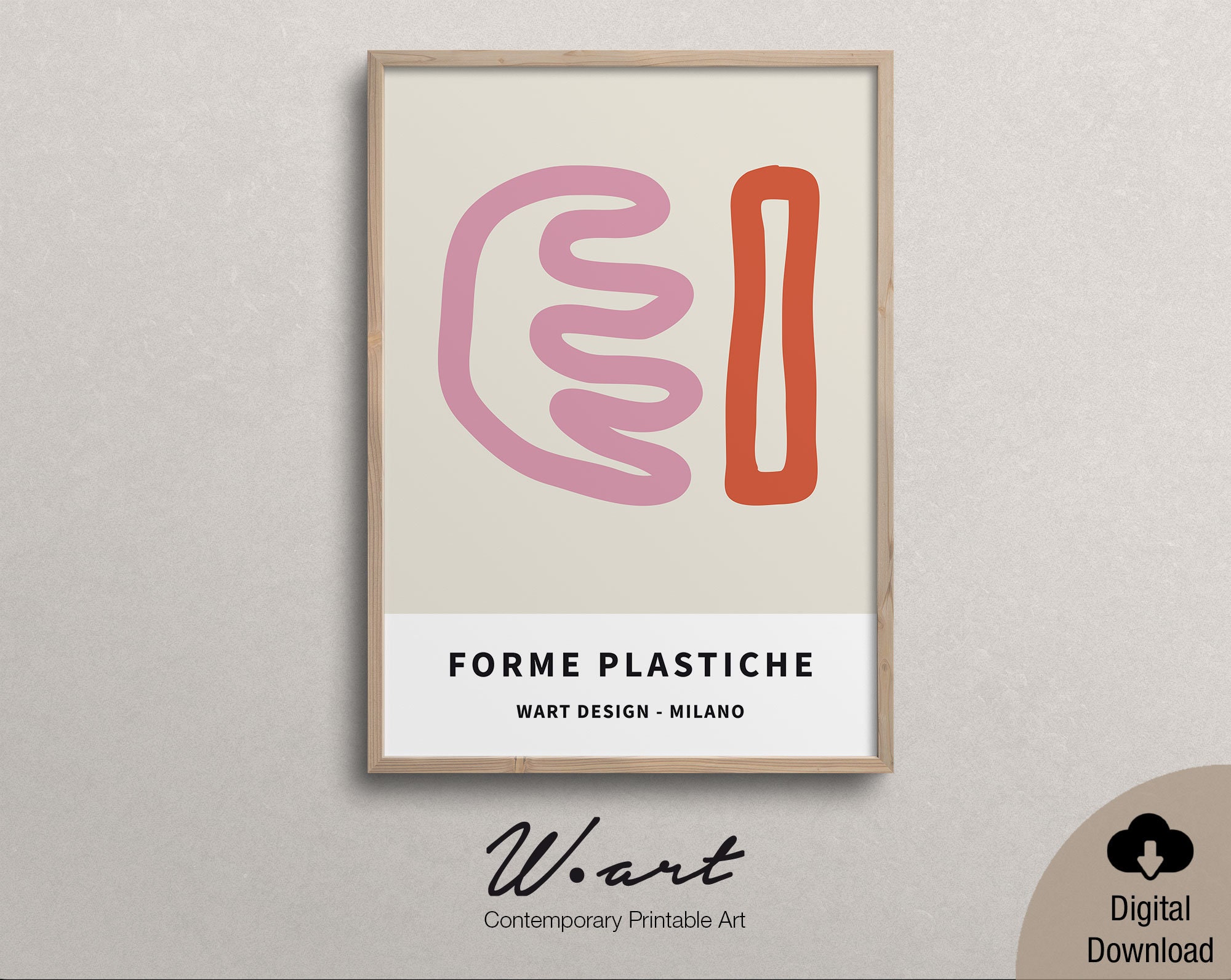 PINK RED PRINT Digital Download Exhibition Poster Mid | Etsy