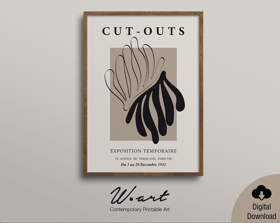 CUT OUTS Downloadable Print, French Mid Century Digital Download ...