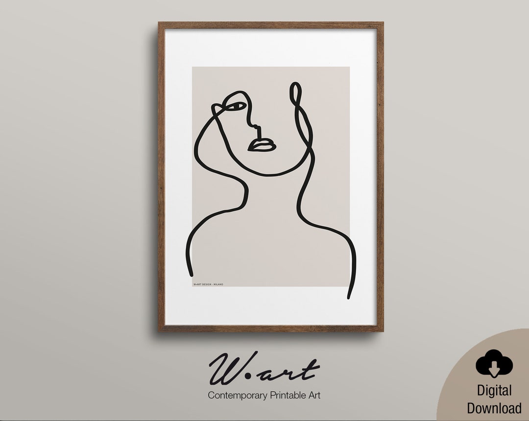 Abstract Female Line Art Print, Minimalist Wall Decor (digital Download ...