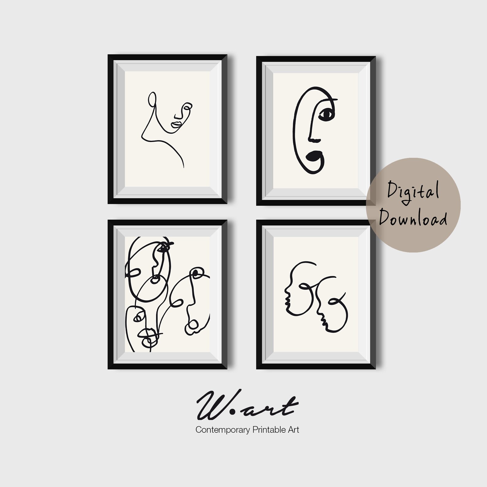 One Line Art Printable minimal Line Art One Line Drawing | Etsy