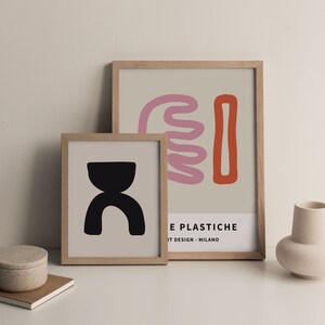 PINK RED PRINT Digital Download, Exhibition Poster, Mid Century Modern ...