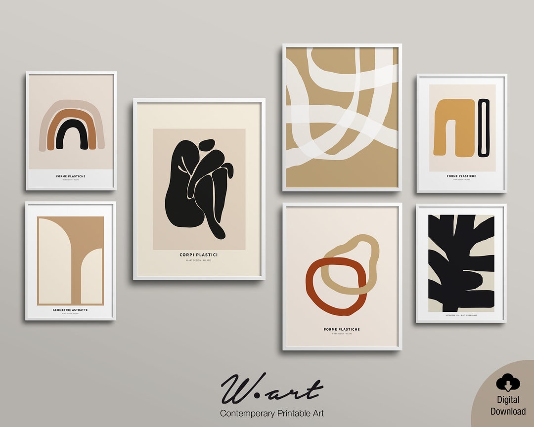 GALLERY WALL SET of 7 Downloadable Prints, Mid Century Modern Printable ...