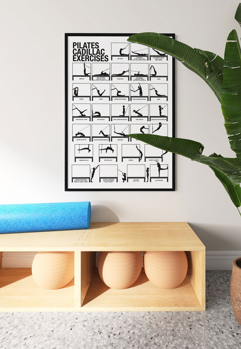 PILATES CADILLAC Exercises Chart Digital Download Pilates - Etsy PILATES CADILLAC Exercises Chart Digital Download Pilates - Etsy