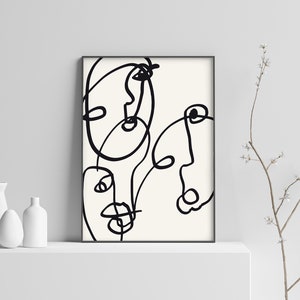 Abstract Black Lines Printable, One Line Drawing, Downloadable Print ...