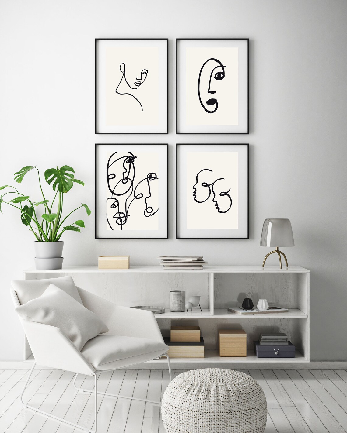 Abstract Black Lines Printable One Line Drawing Downloadable | Etsy