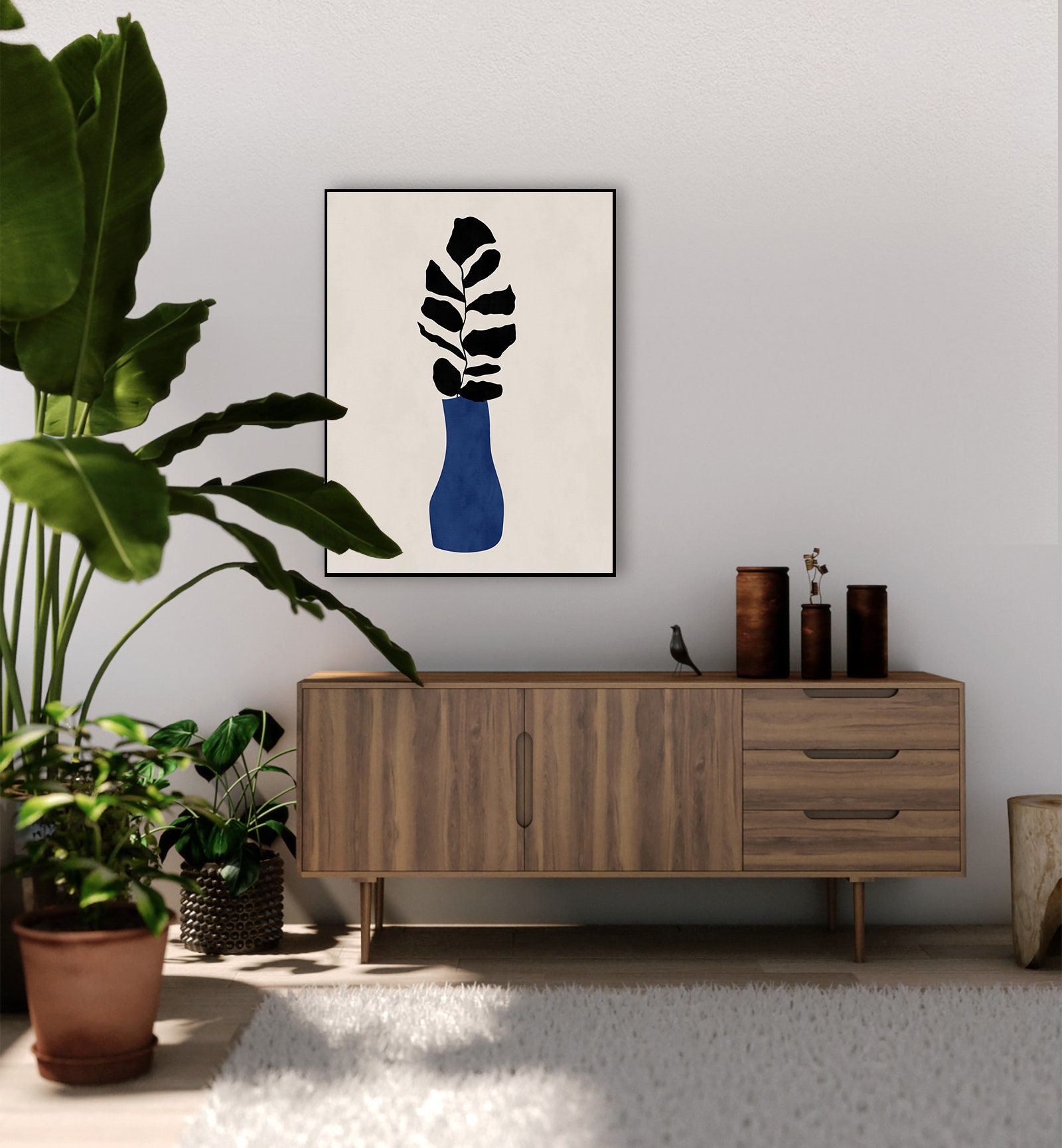 Blue Abstract Downloadable Print Matisse Print Mid Century | Etsy