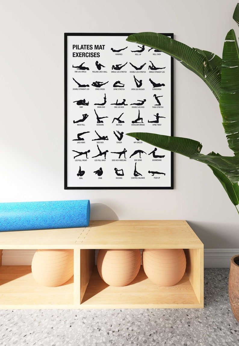 PILATES POSTER Digital DOWNLOAD Pilates Art Downloadable - Etsy
