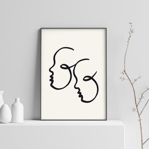 One Line Art, Printable Minimal Line Art, One Line Drawing, Continuous ...