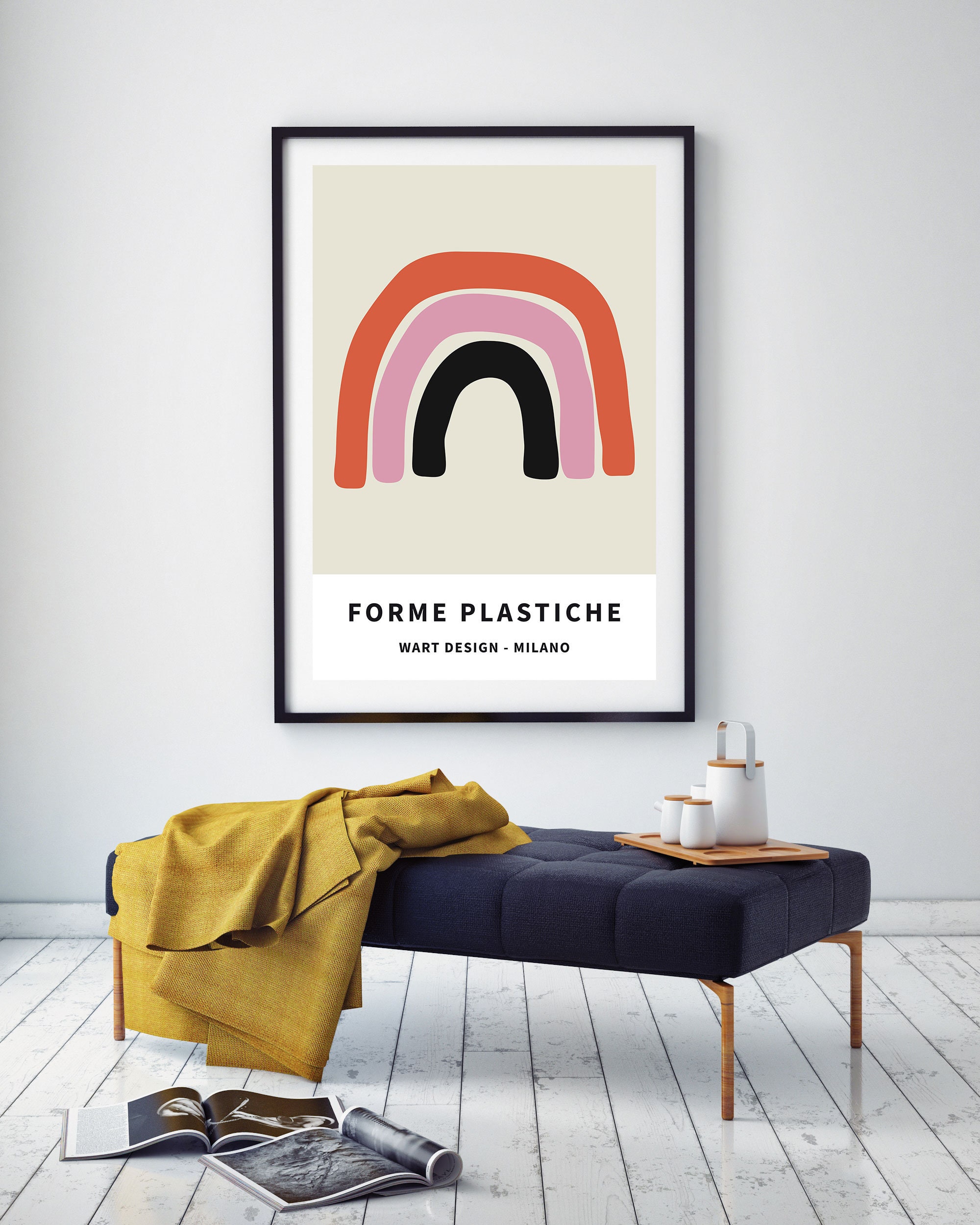 Mid Century Rainbow Downloadable Print Bohemian Modern | Etsy