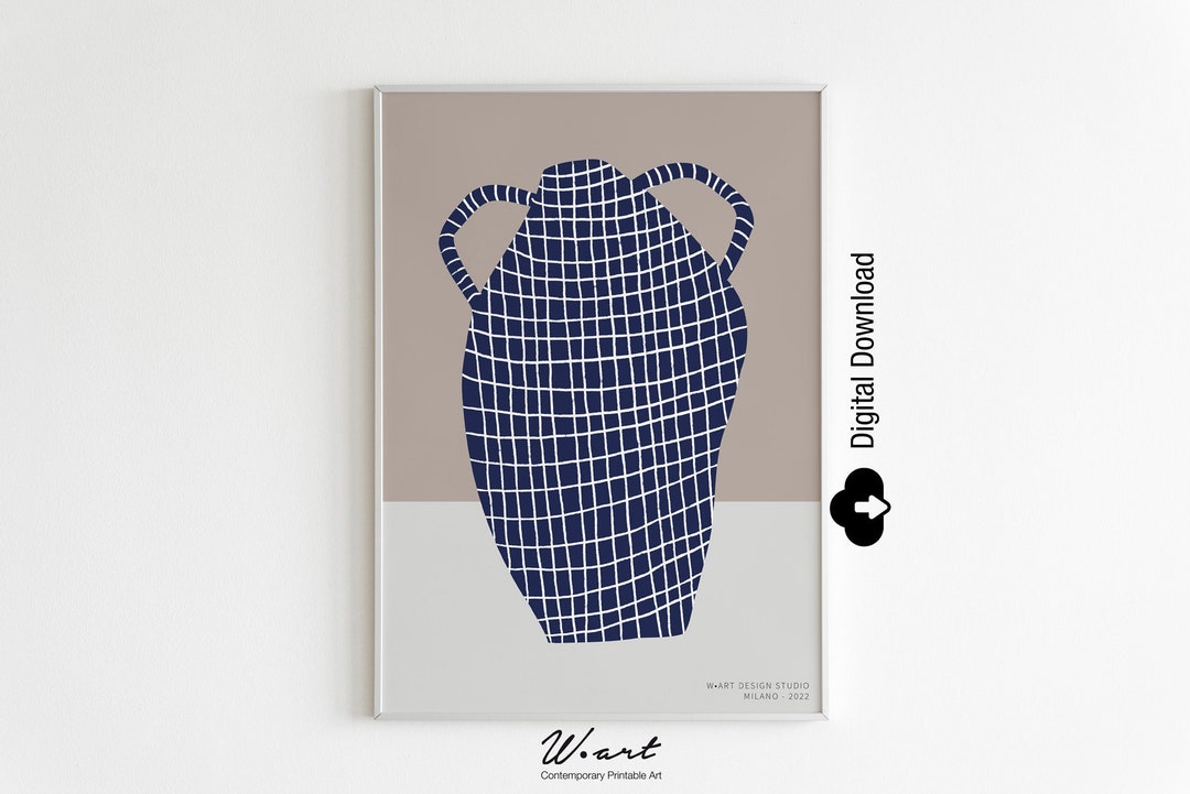 Abstract Vase Print Instant Download, Black Vase Downloadable Print ...