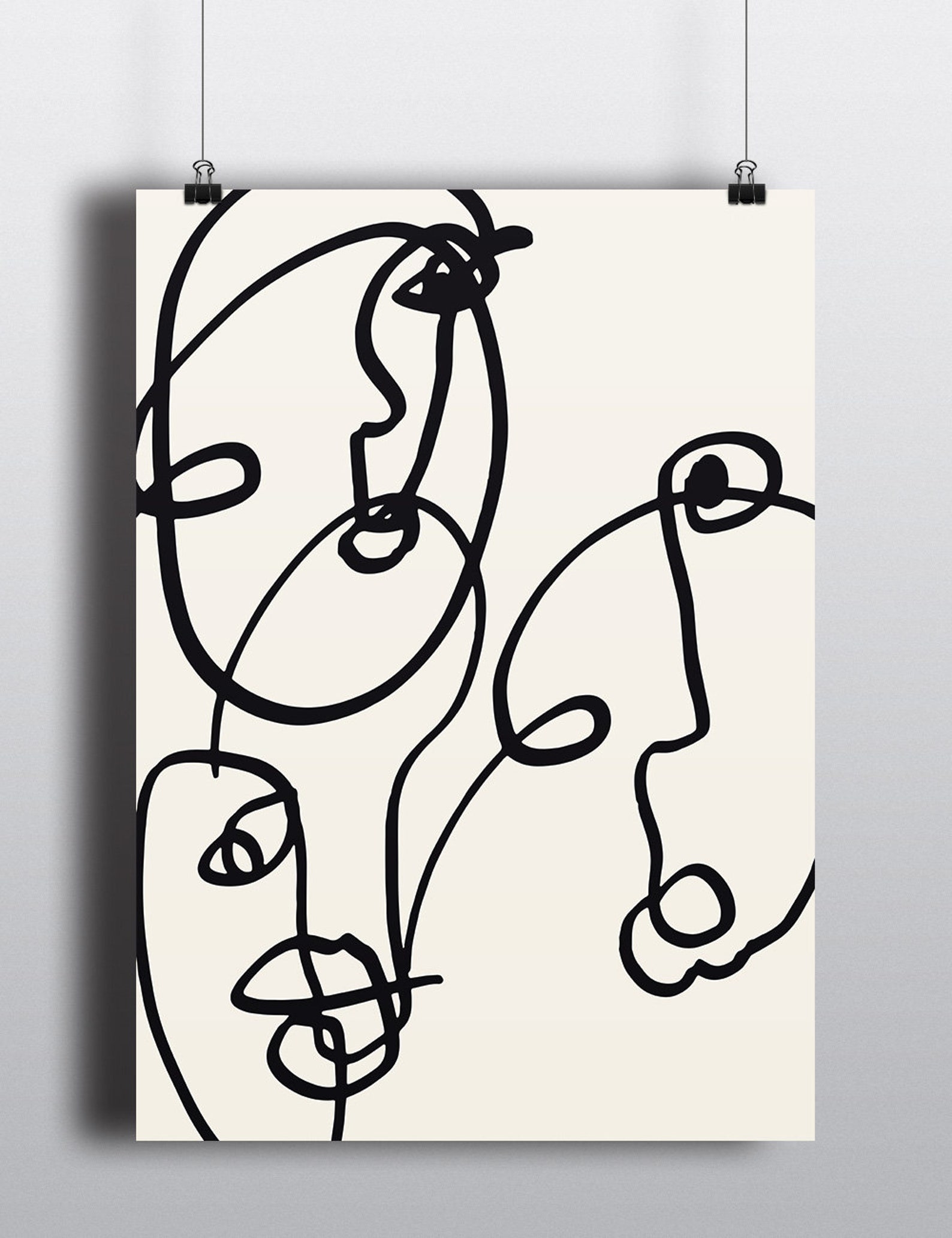 Abstract Black Lines Printable One Line Drawing Downloadable - Etsy