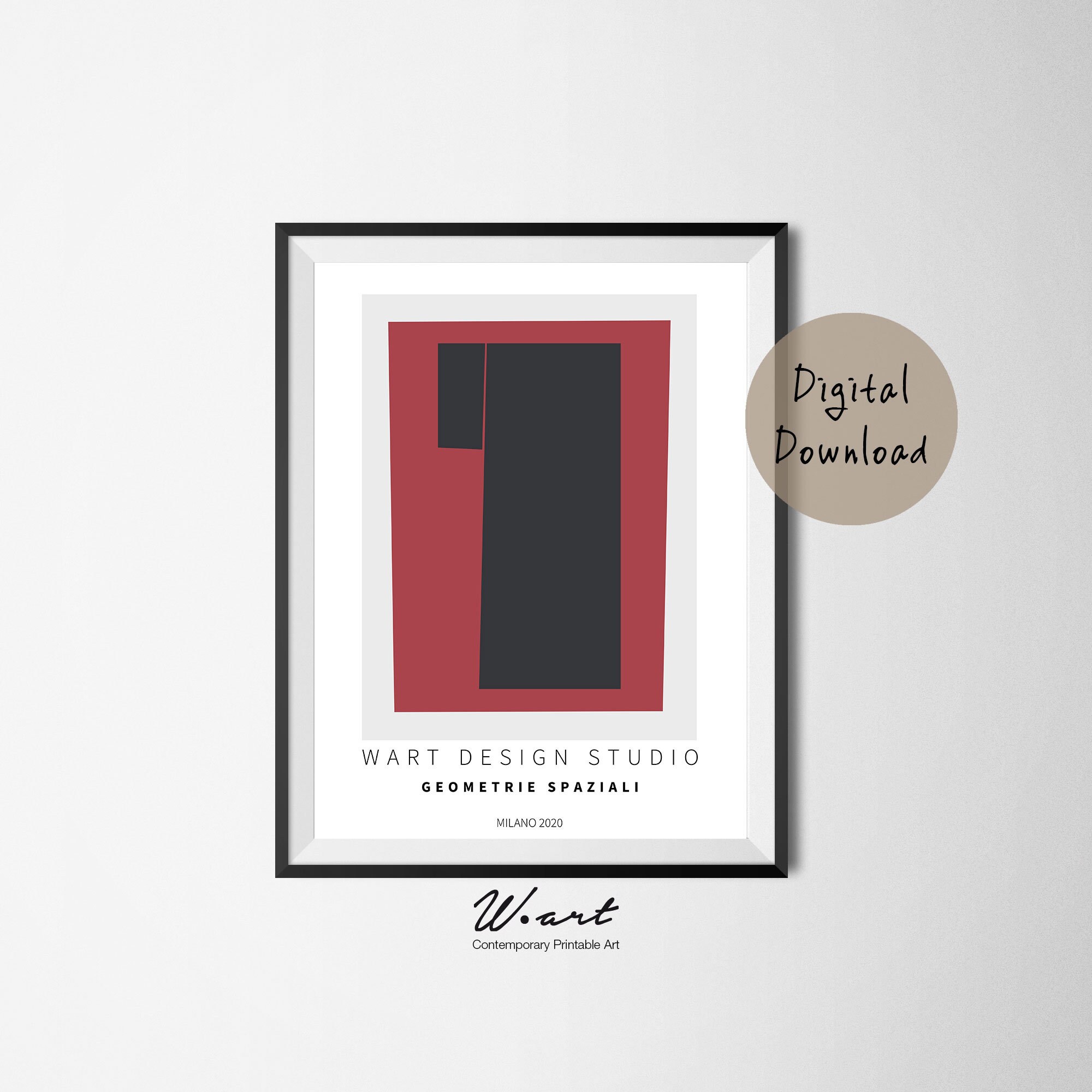 Exhibition Poster Digital Download Red Abstract Print | Etsy