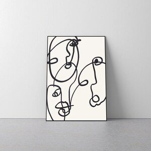 Abstract Black Lines Printable, One Line Drawing, Downloadable Print ...