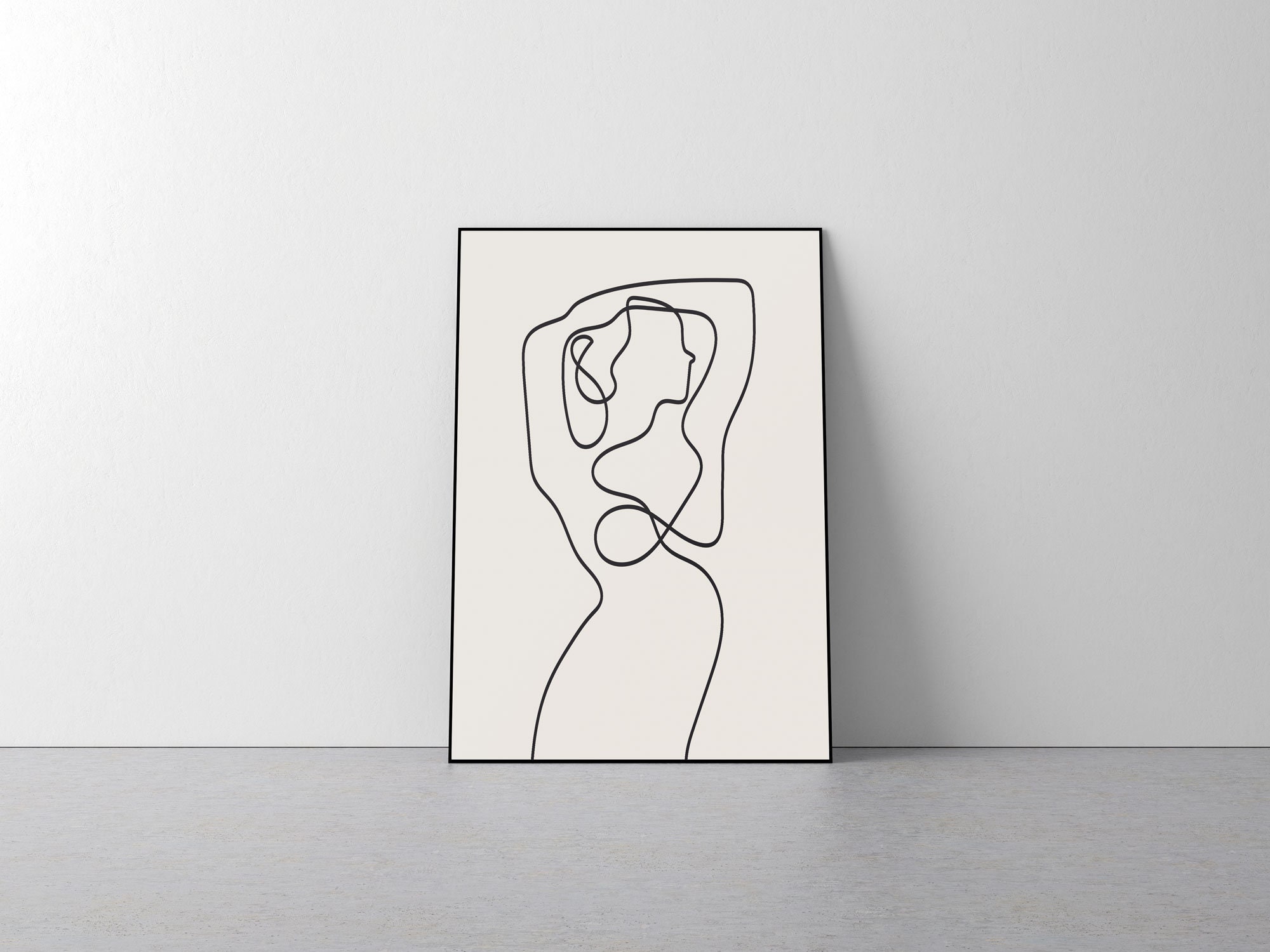One Line Drawing Woman Printable Art Downloadable Print | Etsy
