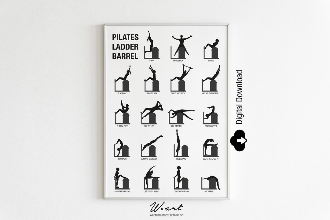 PILATES LADDER BARREL Exercises Chart Digital Download, Pilates Studio ...