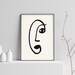 Line Drawing Print Printable Line Art Abstract Face Art - Etsy