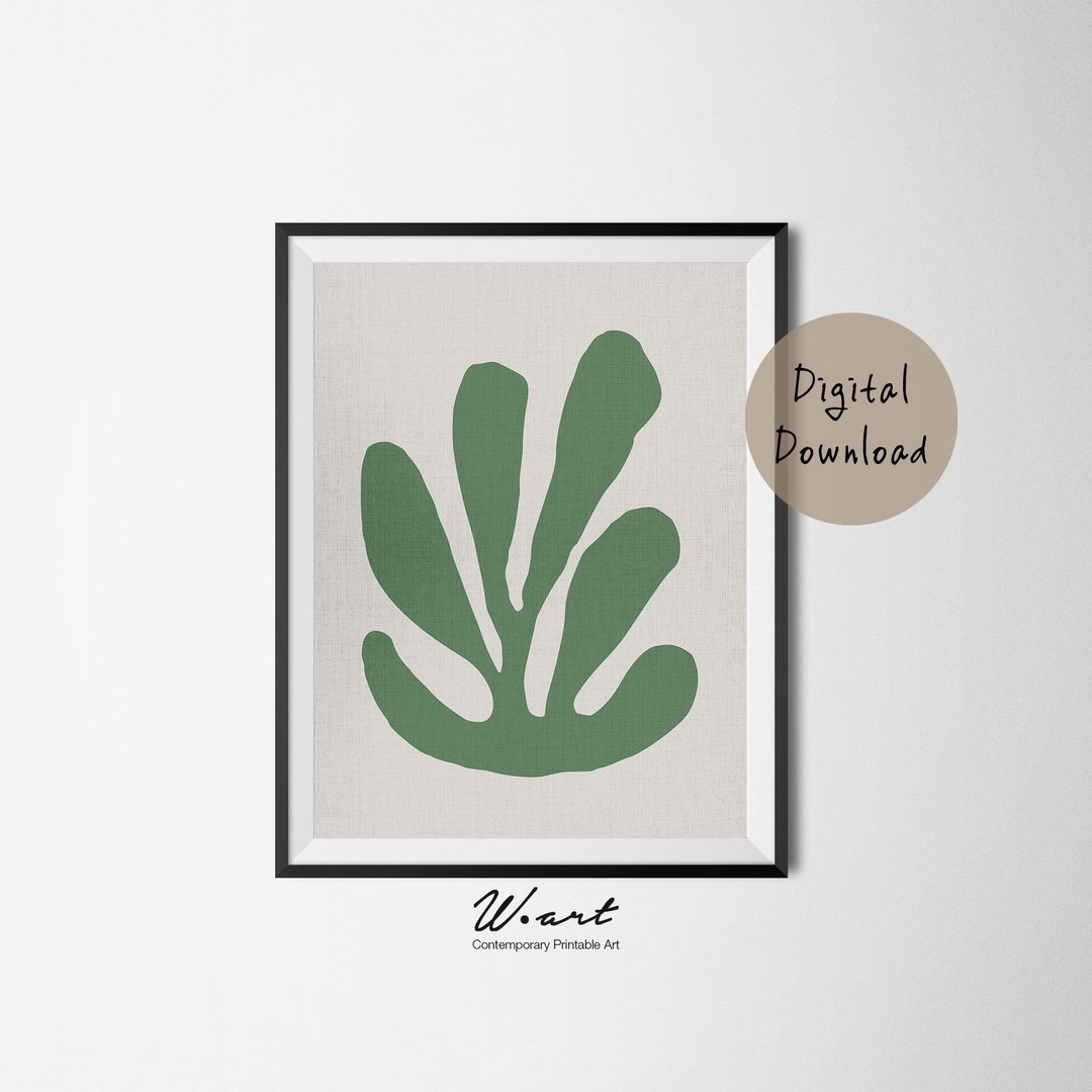 Matisse Leaf Print, Green Print, Matisse Cut Out, Mid Century Wall Art ...
