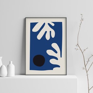 Blue Abstract Downloadable Print, Matisse Print, Mid Century Modern Art ...