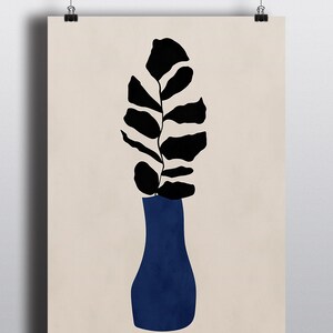 Blue Abstract Downloadable Print, Matisse Print, Mid Century Modern Art ...