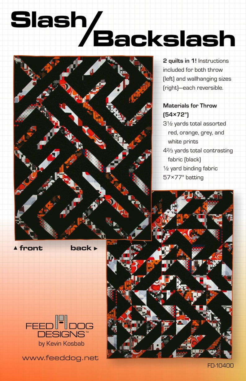 Slash/backslash Quilt Pattern for Reversible Pieced Quilt - Etsy