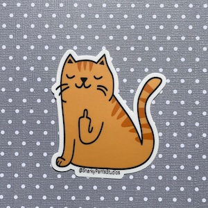 Middle Finger Cat Sticker, Gifts for Cat Lovers, Cat Lady Sticker - Etsy