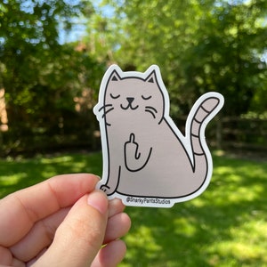 Middle Finger Cat Sticker, Gifts for Cat Lovers, Cat Lady Sticker - Etsy