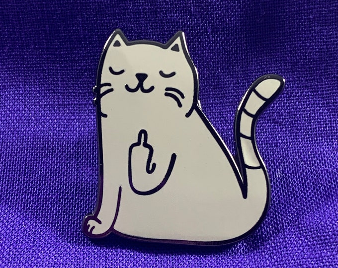 Middle Finger Cat Enamel Pin, Gifts for Cat Lovers, Cat Lady Pin - Etsy