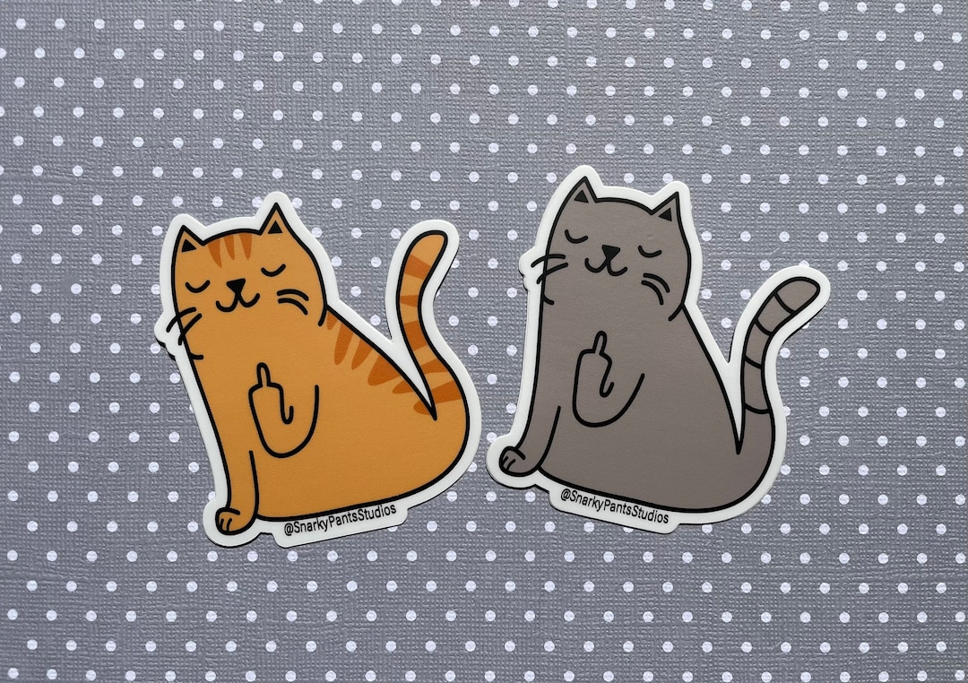 Middle Finger Cat Sticker, Gifts for Cat Lovers, Cat Lady Sticker - Etsy
