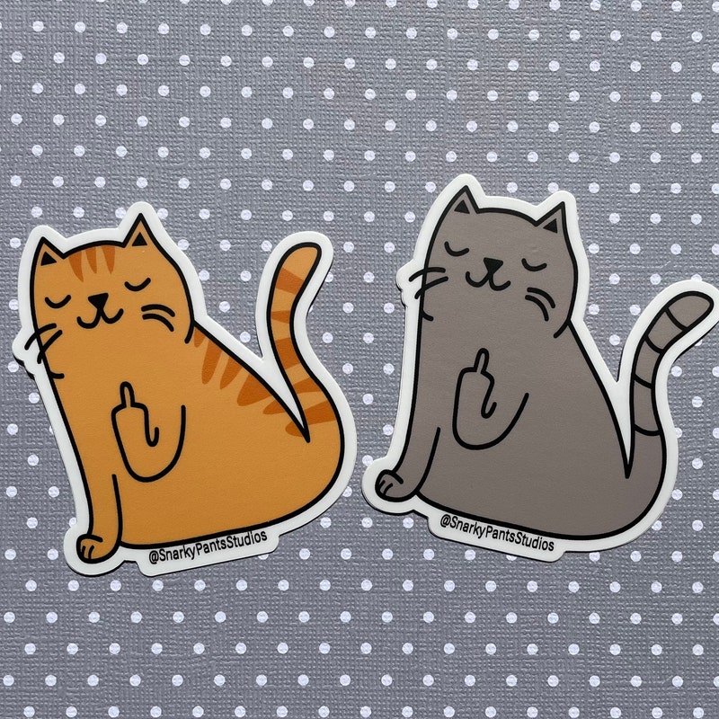 Middle Finger Cat - Etsy