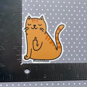Middle Finger Cat Sticker, Gifts for Cat Lovers, Cat Lady Sticker - Etsy