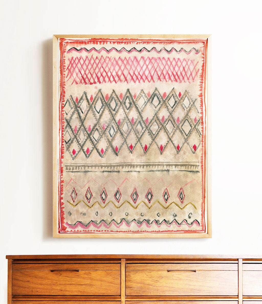 Moroccan Rug Printeclectic Home Decorabstract Wall - Etsy