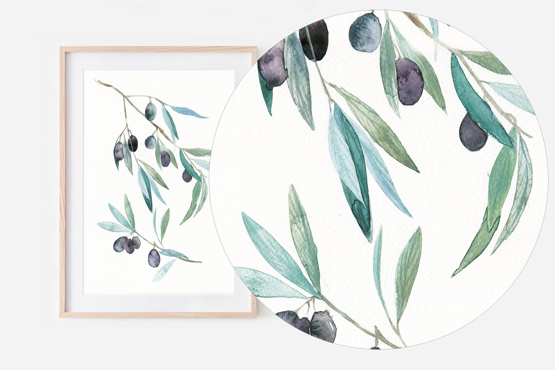 Olive Tree Print Set of 2botanical Print - Etsy