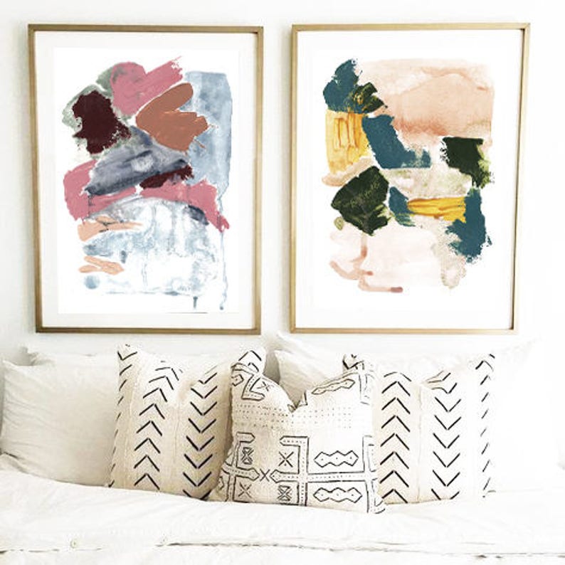 Set of 2 Abstract Printswall Art Set of 2printable Abstract - Etsy