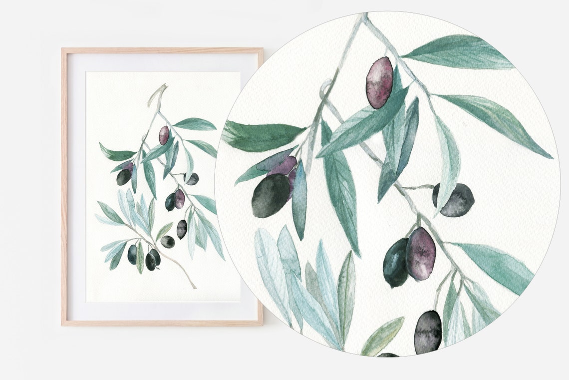 Olive Tree Print Set of 2botanical Print - Etsy