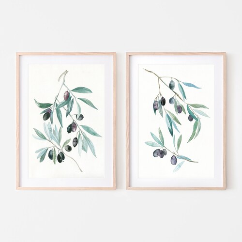 Olive Tree Print Set of 2botanical Print - Etsy